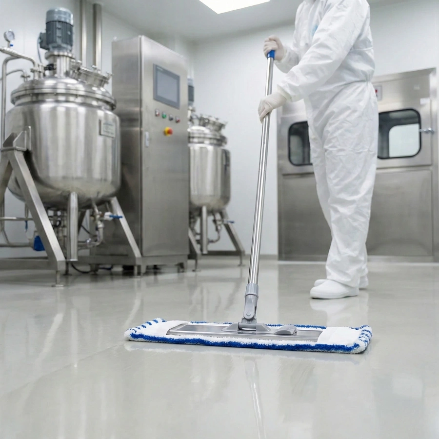 Microfiber Stripe Cleanroom Mop Pad ISO 5 | OEM Supply & Bulk Pricing