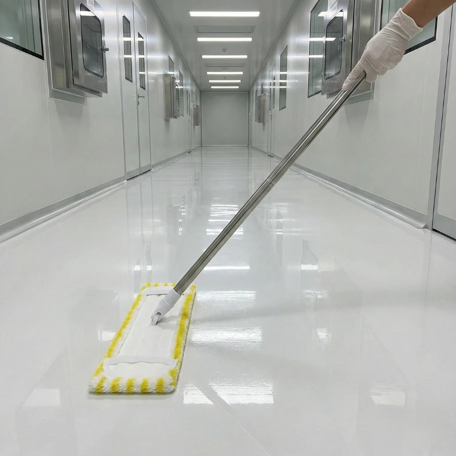 ISO 5 Microfiber Stripe Cleanroom Mop Pad Yellow | CMP-RUS-008-YELLOW ...